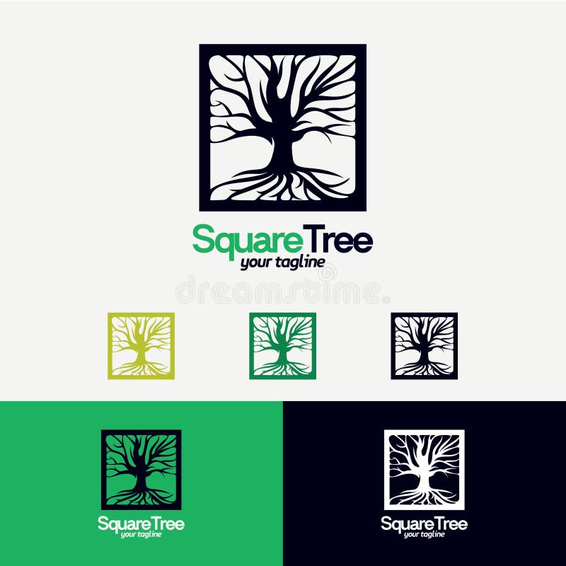 Square Tree Logo Design Template Stock Vector - Illustration of company ...