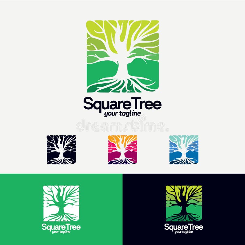 Square Tree Icon Vector Logo Template Illustration Design Stock Vector ...