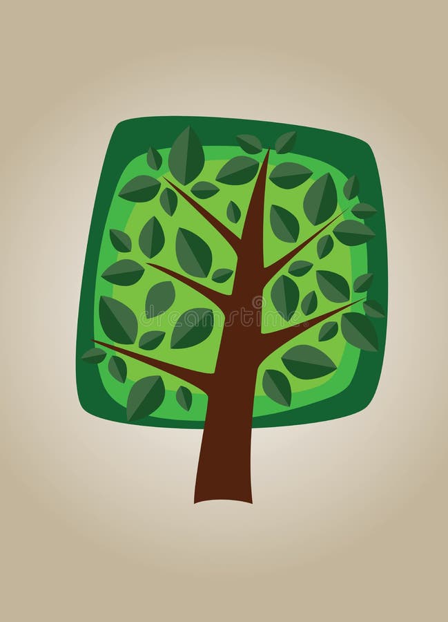 Square tree with apples. stock illustration. Illustration of drawings ...