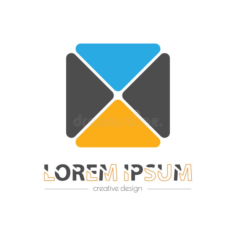 Square and Triangle. Geometric Template for a Logo, Sticker, Logo or ...