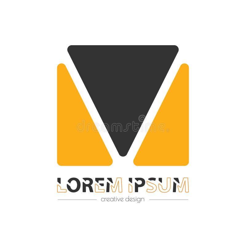 Square and Triangle. Geometric Template for a Logo, Sticker, Logo or ...