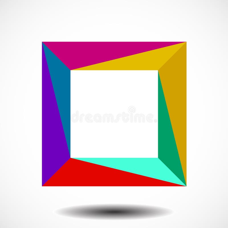 Square of Triangles, Abstract Colorful Symbol Stock Illustration ...
