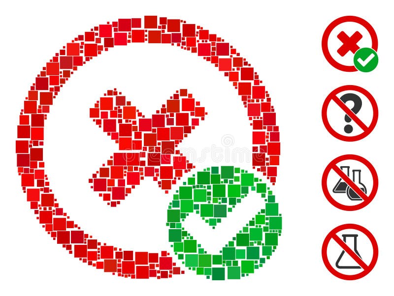 Square True Negative Icon Vector Collage Stock Vector - Illustration of ...