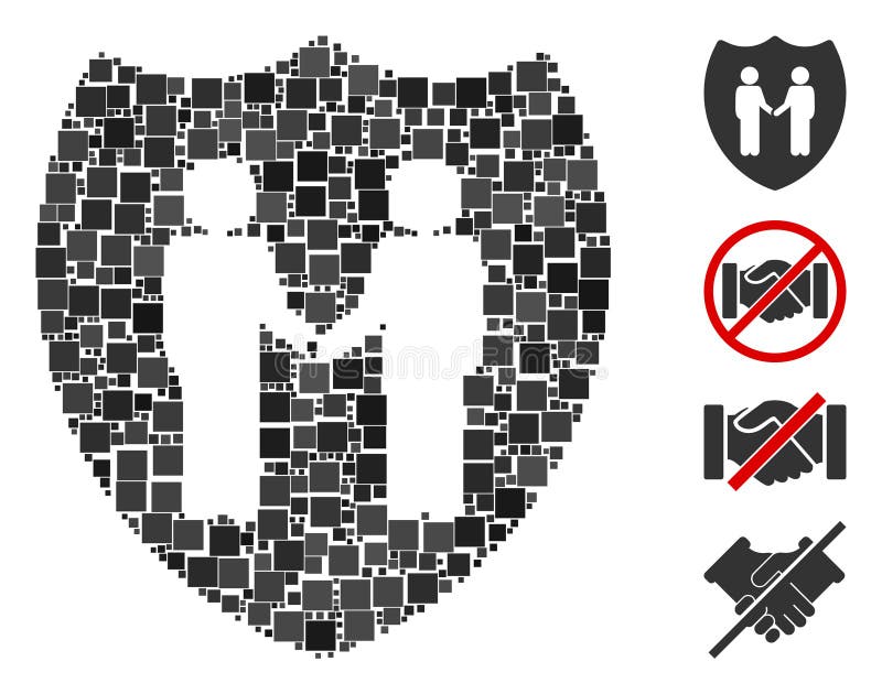 Square Trust Shield Icon Vector Mosaic Stock Vector - Illustration of ...
