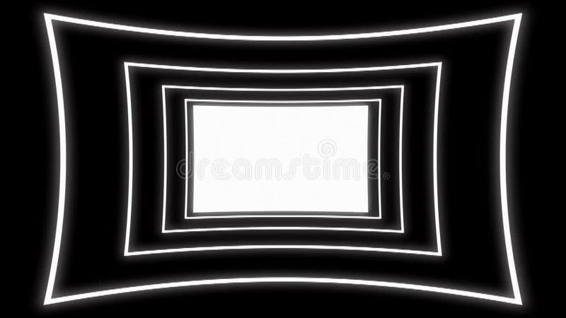Square Tunnel Loop of Abstract Neon Lights Passing in Front of the ...