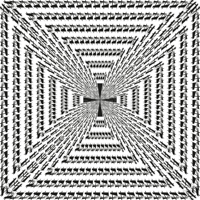 Square Tunnel Perspective. Geometric Depth Illusion. Vector Corridor ...