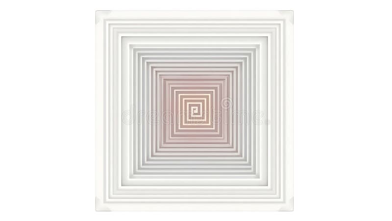 A Square Tunnel Perspective with Receding White Frames Creating a ...