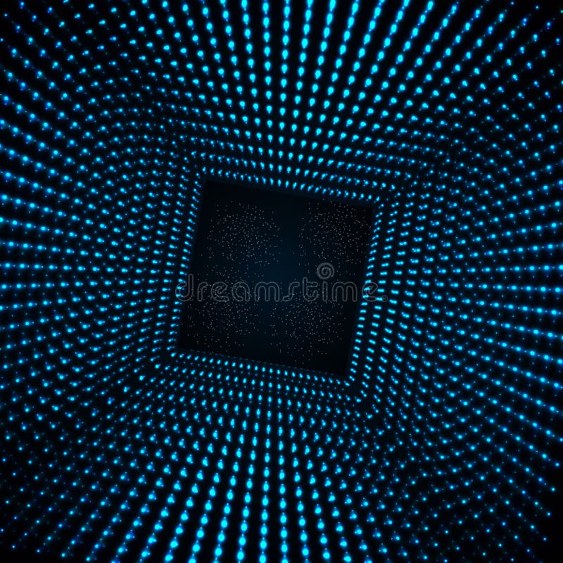 Square Tunnel or Space Port from Blue Sparks and Space Stock Vector ...