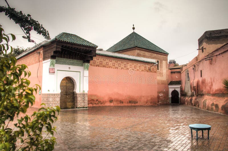 Square with Typical Buildings in Marrakesh, Morocco Stock Photo - Image ...