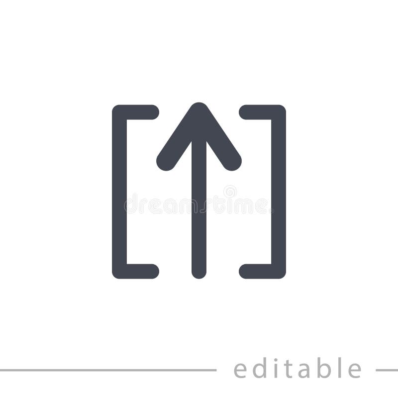 Square Up Arrow, Line Editable Icon Stock Vector - Illustration of line ...