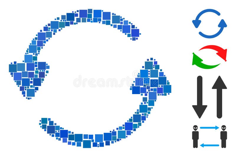 Square Update Icon Vector Mosaic Stock Illustration - Illustration of ...