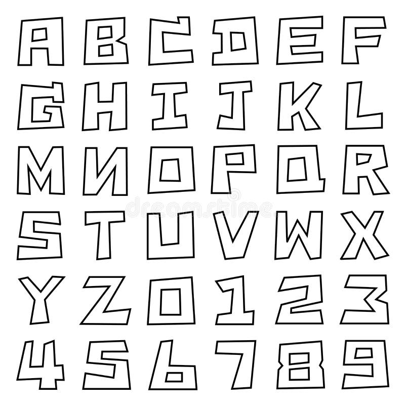 Stencil Square Font Alphabet Number Stock Vector - Illustration of ... Stencil Square Font Alphabet Number Stock Vector - Illustration of ...