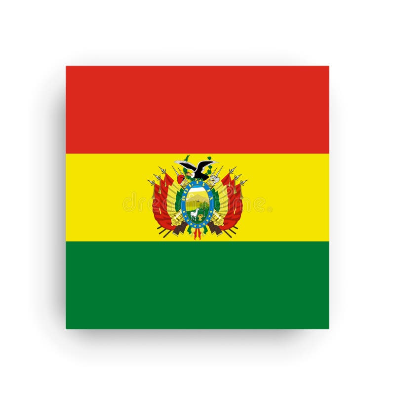 Square Vector Flag of Bolivia Stock Vector - Illustration of world ...