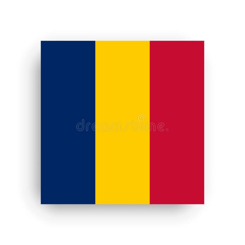 Square vector flag of Chad stock vector. Illustration of drop - 268226501