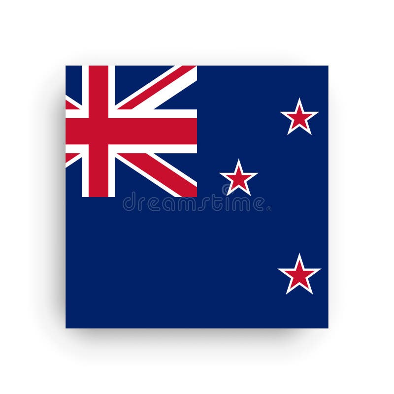 Square Vector Flag of New Zealand Stock Vector - Illustration of ...