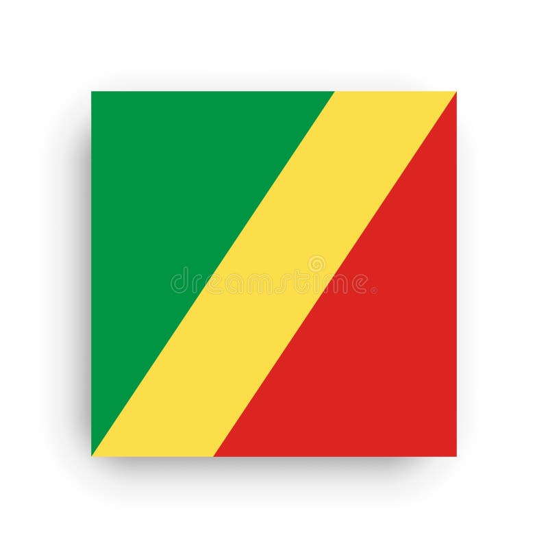 Square Vector Flag of Republic of the Congo Stock Vector - Illustration ...