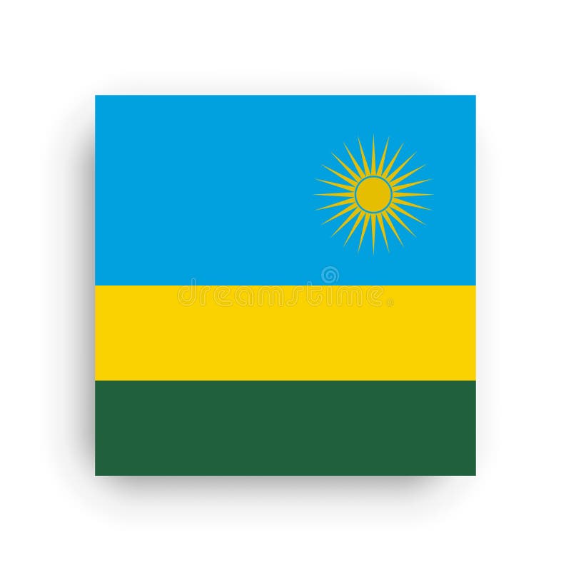 Square Vector Flag of Rwanda Stock Vector - Illustration of kigali ...
