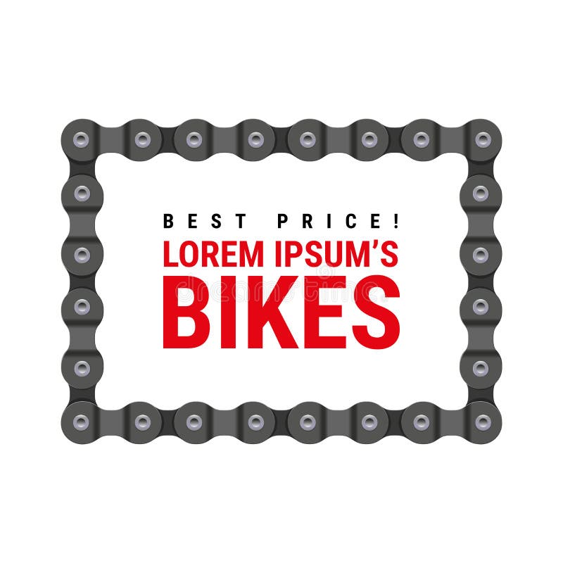 Square Vector Frame Made of Bike or Bicycle Chain Stock Illustration ...