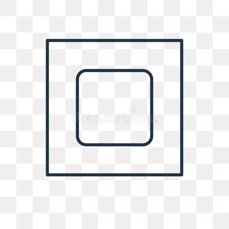 Set Square Vector Icon Isolated on Transparent Background, Linear Set ...