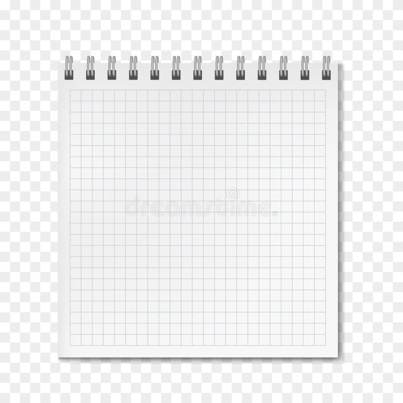 Square Vertical Vector Realistic Ruled Notebook Stock Vector ...
