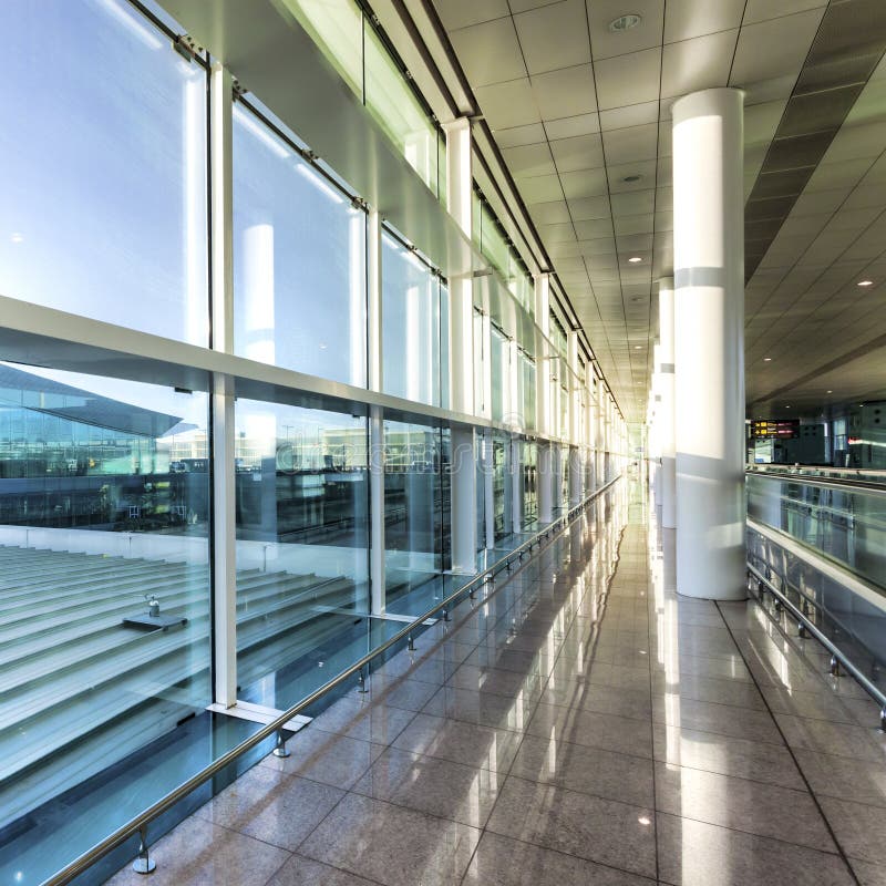 A View of Empty Hall of Hte Modern Airport Stock Image - Image of empty ...