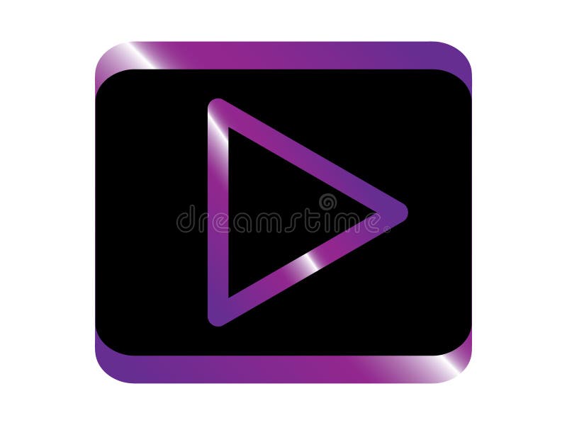 Violet Black Play Button Icon Vector Stock Vector - Illustration of ...