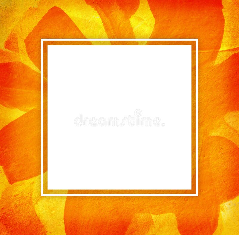Square Vivid Frame with Yellow Red Brush Strokes Stock Photo - Image of ...
