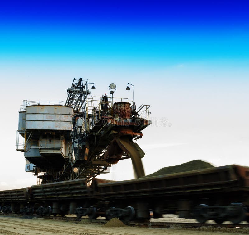 Square Vivid Loading Sand Machine Stock Photo - Image of blue, sand ...