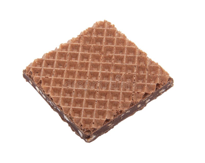 Square Waffle with Chocolate Snack Isolated on the White Stock Photo ...