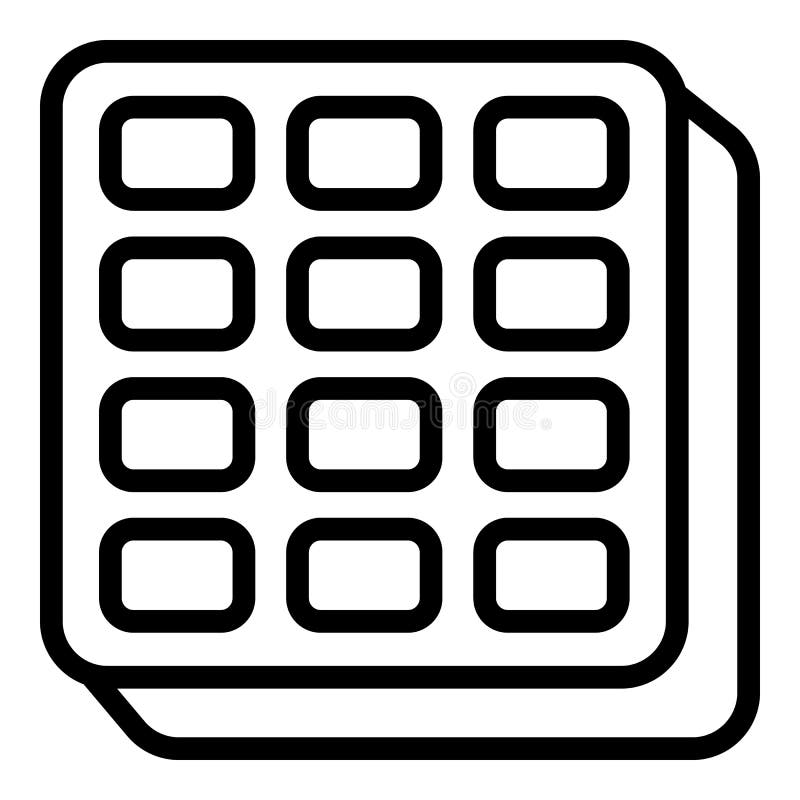 Square Waffle Icon Outline Vector. Belgian Wafer Stock Vector ...