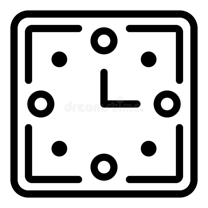 Square Wall Clock Icon, Flat Style Stock Vector - Illustration of hour ...