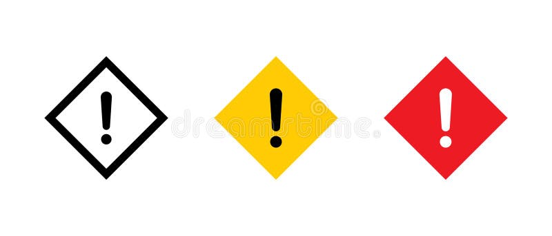 Square Warning Sign Icon. Danger, Caution Symbol Stock Illustration ...