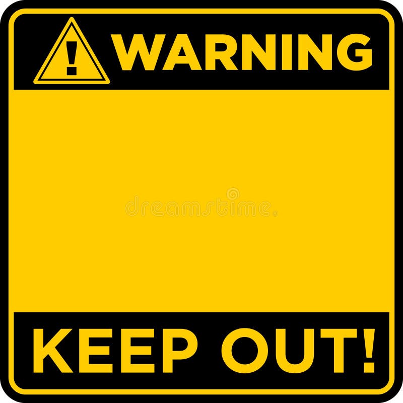 Square Warning Sign Template Stock Vector - Illustration of danger ...
