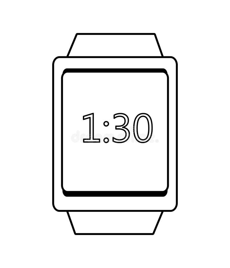 Square Watch and Time Icon, Graphic Stock Illustration - Illustration ...