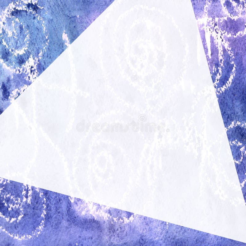 Square Watercolor Frame with a White Triangle. Stock Illustration ...