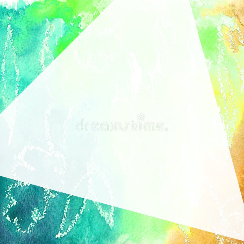 Square Watercolor Frame with a White Triangle. Stock Illustration ...