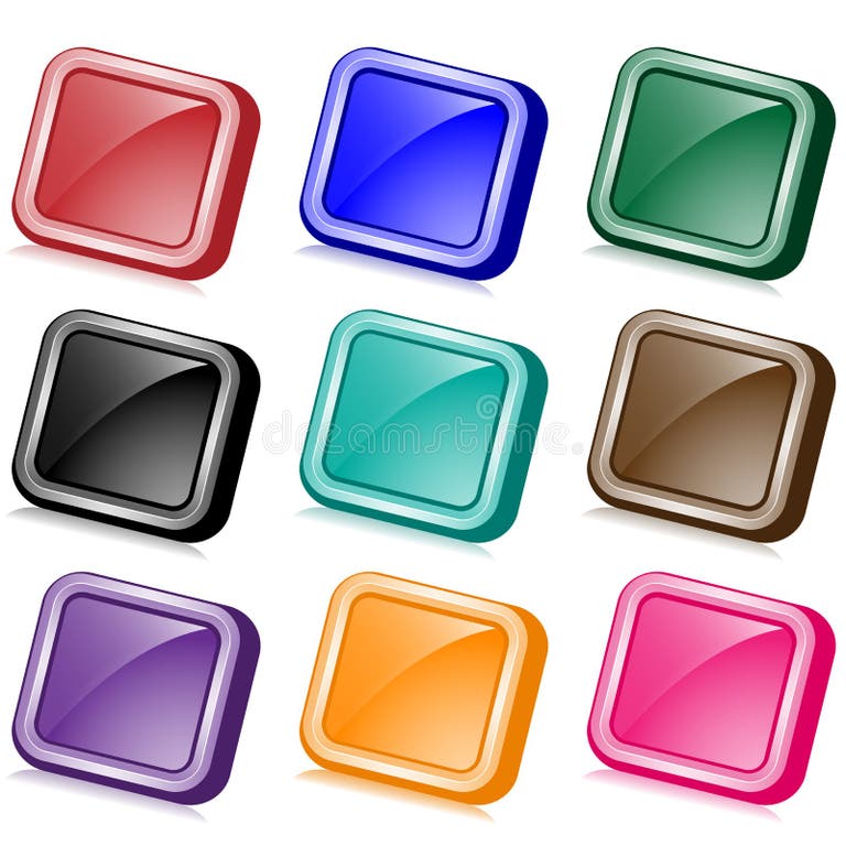 Square web buttons angled stock vector. Illustration of icon - 14124314