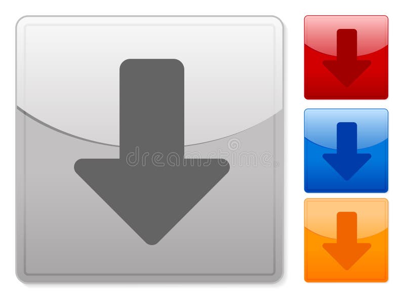 Square Web Buttons Arrow Down Stock Vector - Illustration of arrow ...