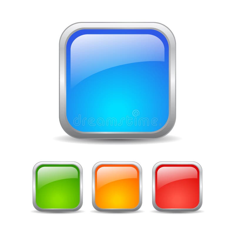 Glossy square buttons stock illustration. Illustration of blue - 25303719
