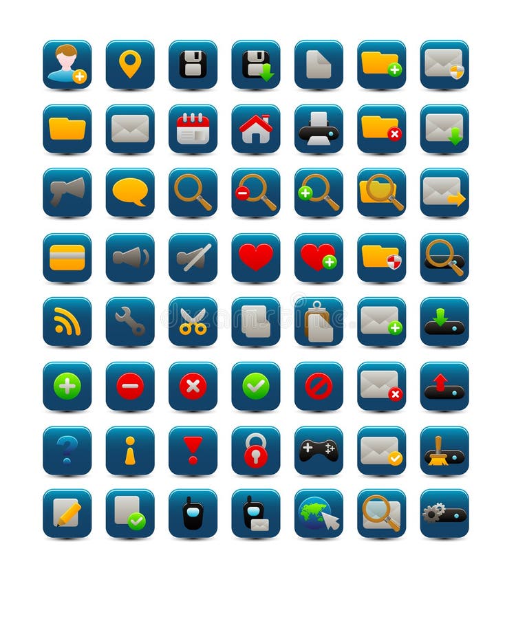 Square web icons stock illustration. Illustration of icon - 34580634