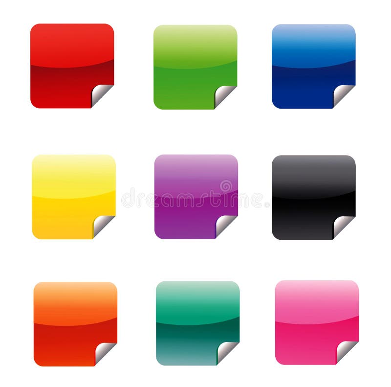 Square Web Stickers stock vector. Illustration of black - 5460726