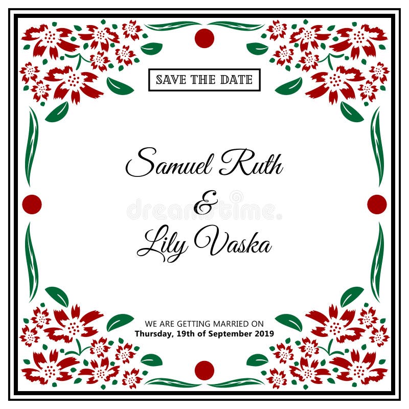 Square Wedding Invitation Card Template More Colored Version Stock ...