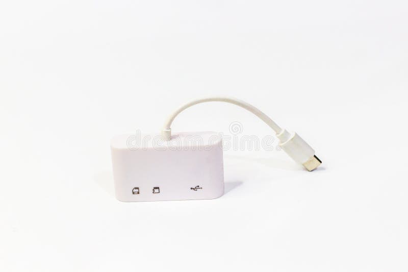 Square White Adapter with USB Type-C for Peripheral Device Connection ...