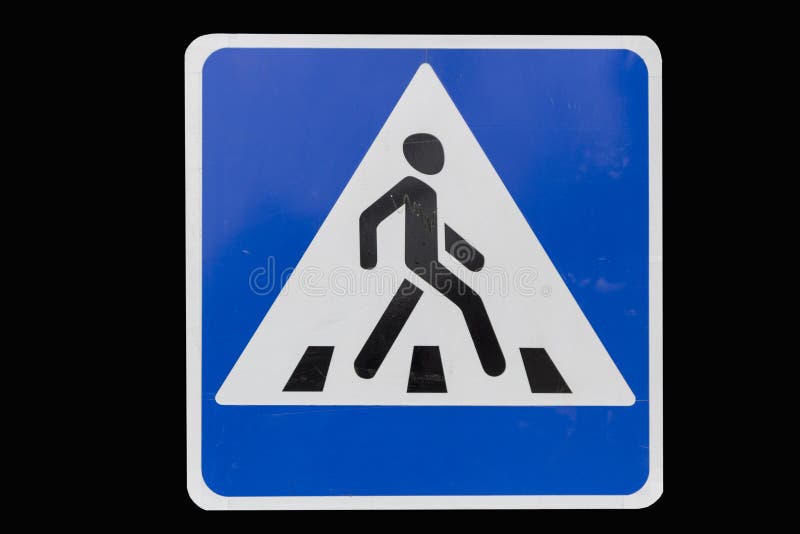 Square with White Border Road Sign `Pedestrian Crossing` Isolate Stock ...