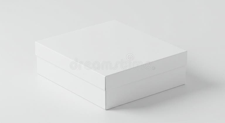 Square White Box with a Smooth, Matte Surface, Neatly Closed ...