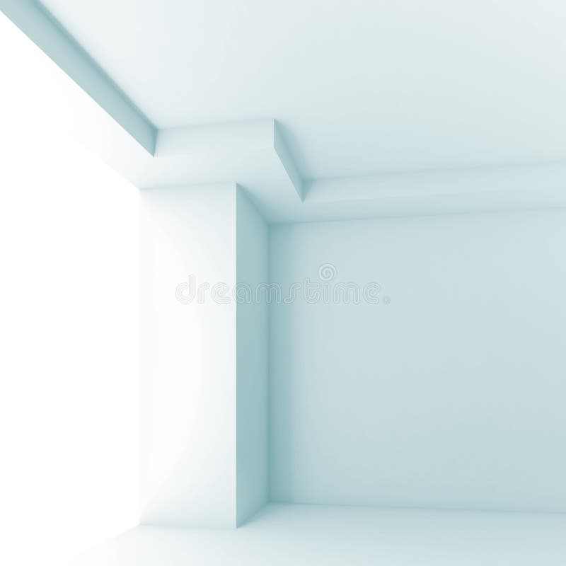 Square White Empty Interior Fragment 3d Stock Illustration ...