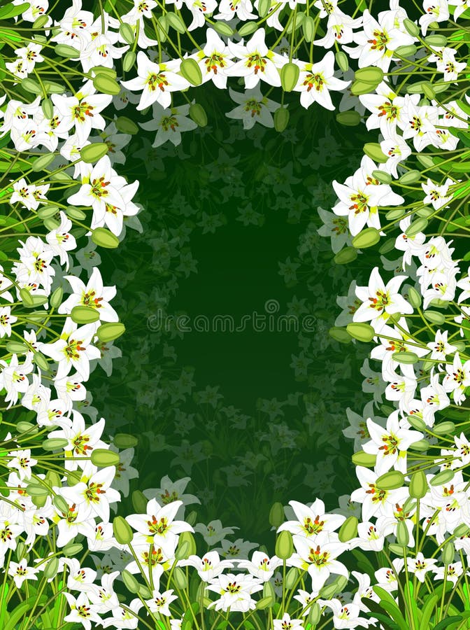 Square White Ivy Flower Frame Cartoon Stock Illustration - Illustration ...