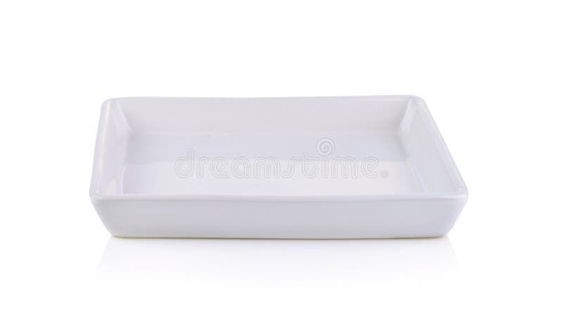 Empty Square Plate on White Background Stock Image - Image of ...