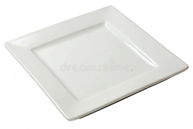 Square White Plate Isolated Clipping Path Stock Illustration ...