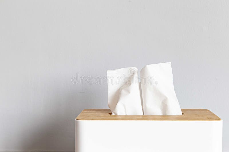 White Wooden Box for Tissue Paper Towels Stock Photo - Image of ...